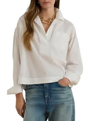 Ralph Lauren Cotton Broadcloth Popover Shirt - White