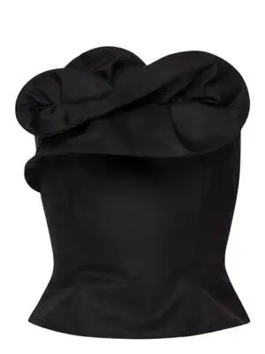Magda Butrym Ruffled Corset Top - Black