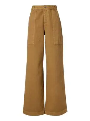 Moncler High-rise Wide-leg Pants - Beige