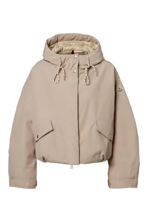 Moncler Cropped Down Jacket - Beige