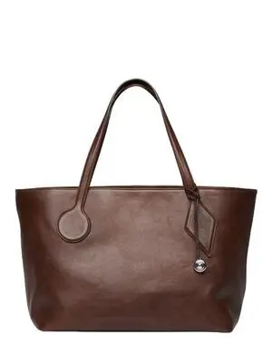 LIFFNER Large Sprout Leather Tote - Dark Brown