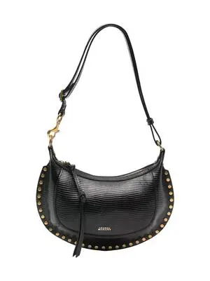 Isabel Marant Oskan Lizard-effect Studded Shoulder Bag - Black