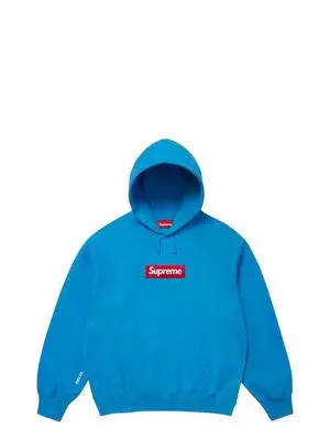 Supreme Logo Hoodie Blue