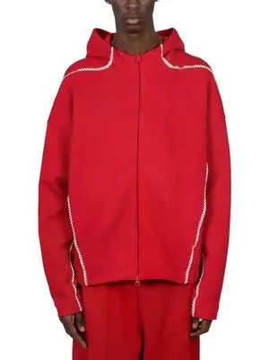 Adidas X Arte Antwerp Zip-up Hoodie With Lace Trim - Red