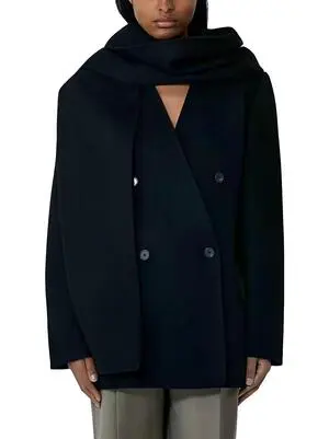 THE ROW Calitra Double-breasted Scarf Jacket - Black