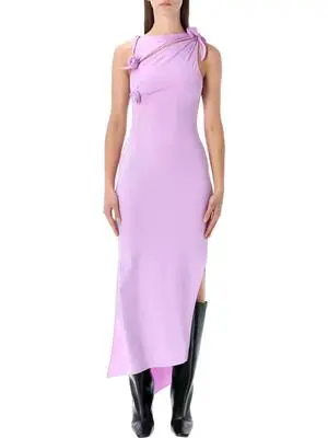 Coperni Rose-appliqué Midi Dress - Purple