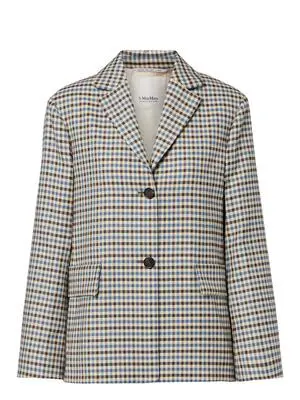 Max Mara Nadia Checked Wool And Cotton Blazer - Multicoloured