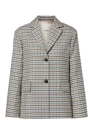 MAX MARA Nadia Checked Wool And Cotton Blazer