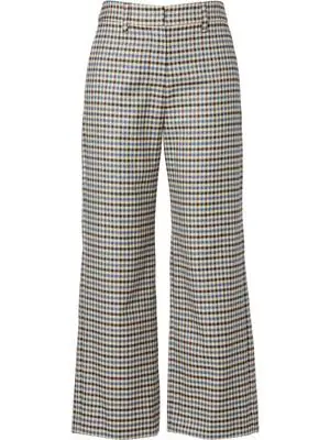 Max Mara Michelle Wool And Cotton Wide-leg Pants - Multicoloured