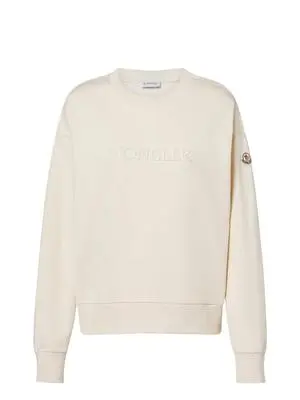 Moncler Logo Cotton Jersey Sweatshirt - White