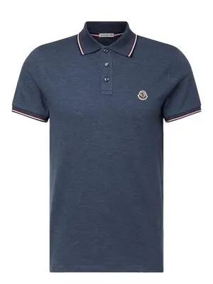 Moncler Cotton Piqué Polo Shirt - Blue