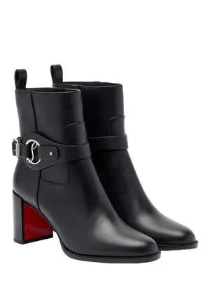 CHRISTIAN LOUBOUTIN Dianouchette 70 Leather Ankle Boots - Black