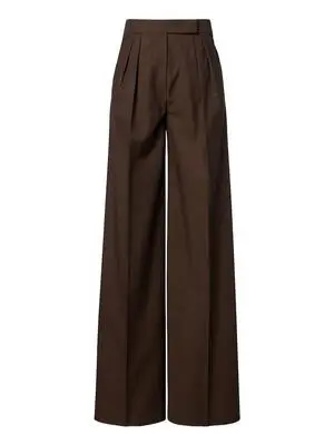 Max Mara Quorum Virgin Wool Wide-leg Pants - Brown