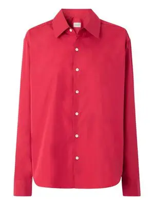 Comme Si Cotton-Poplin Shirt Red