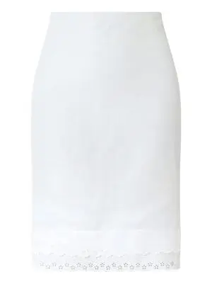 Magda Butrym Lace-trimmed Cotton And Linen-blend Mini Skirt - White