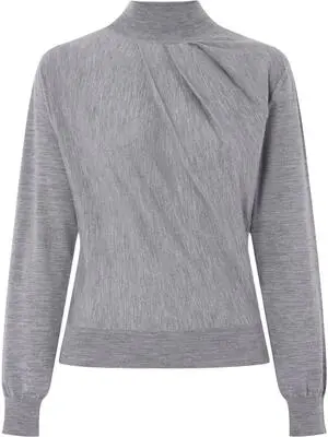 Givenchy Draped Wool-blend Turtleneck Sweater - Gray