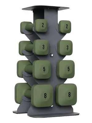 WEGYM Safegrip Dumbbells Lower Set With Dark Rack - Forest