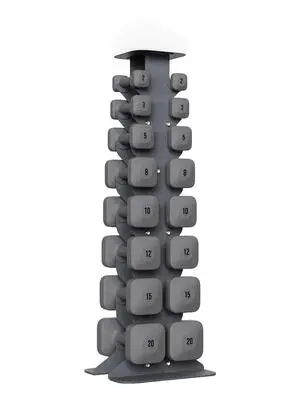 WEGYM Safegrip Dumbbells Full Set With Dark Rack - Slate