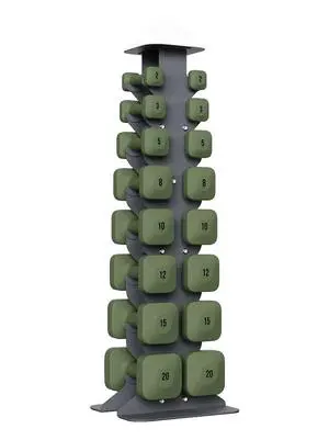 WEGYM Safegrip Dumbbells Full Set With Rack - Forest