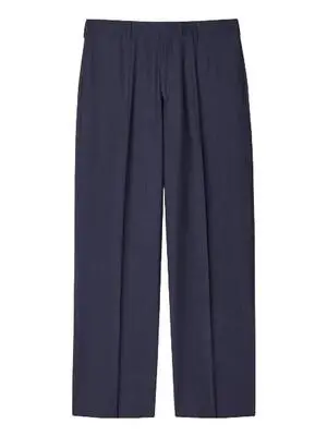 Paul Smith Straight-fit Wool And Linen-blend Trousers - Blue