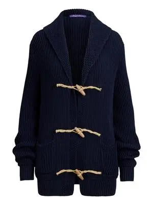 Ralph Lauren Cotton-silk Shawl Collar Cardigan - Navy