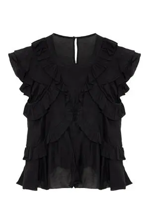 MARANT ETOILE Nalou Cotton Top - Black
