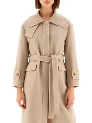 Pinko Belted Coat - Grey