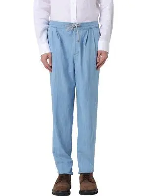 Brunello Cucinelli Brunello Cucinelli Pleated Drawstring Trousers Gnawed Blue