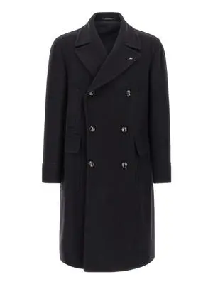 Tagliatore Tailored Double Breasted Coat - Blue