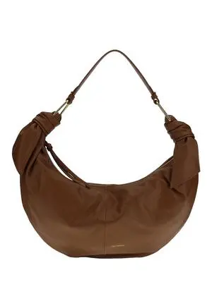 COCCINELLE Knotted Shoulder Bag With Gold Tone Hardware - Brown