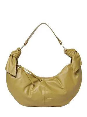 COCCINELLE Knotted Shoulder Bag With Gold Tone Hardware - Grey