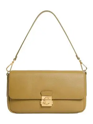 COCCINELLE Shoulder Bag With Gold Tone Clasp - Mustard