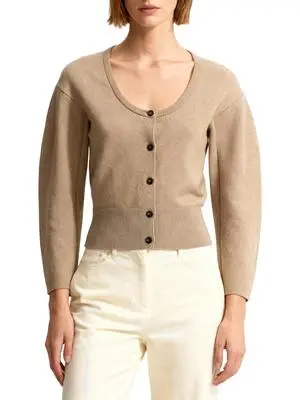 Jacquemus Ribbed Hem Cardigan - Beige
