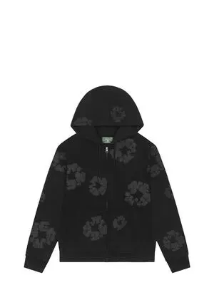 DENIM TEARS Mono Cotton Wreath Zip Hoodie - Black
