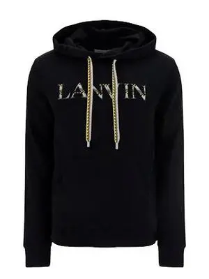 LANVIN Logo Embroidered Hoodie - Black