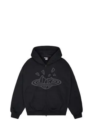 BROKEN PLANET Zip Up Hoodie - Midnight Black