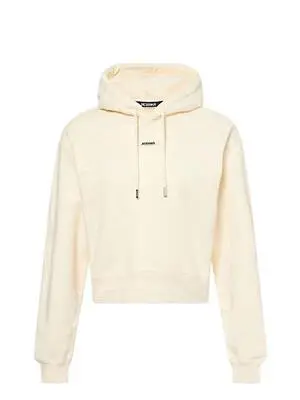 Jacquemus Cotton-jersey Hoody With Grosgrain Tab - Light Beige