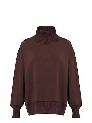 Varley High-neck Jersey Sweatshirt - Coffee Bean