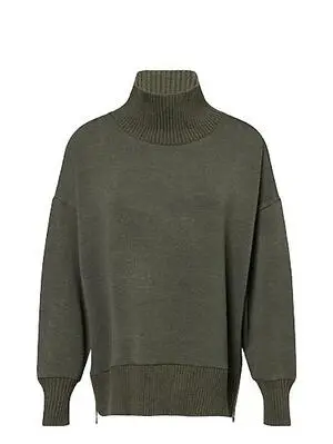 Varley High-neck Jersey Sweatshirt - Olive Marl