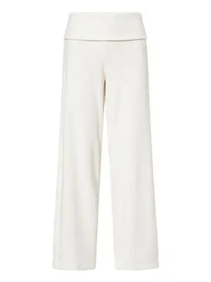 4TH & RECKLESS Fold-over Waist Knitted Trousers - Ecru