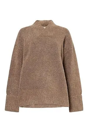 PRETTY LAVISH V-neck Knitted Jumper - Mocha