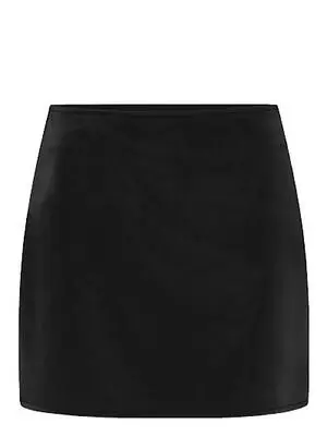 OMNES A-Line Satin Mini Skirt