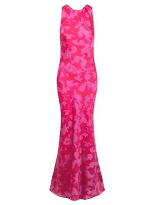 OMNES Jai Floral-print Satin Maxi Dress - Magenta