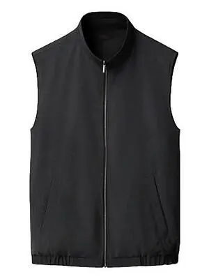 Eton Reversible Zip-up Stretch Wool-blend Gilet - Dark Grey