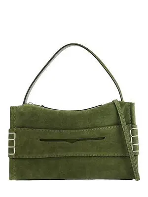 JW Anderson Loafer Suede Shoulder Bag - Khaki