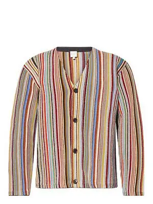 Paul Smith Signature Stripe Wool And Alpaca Cardigan - Multicolour