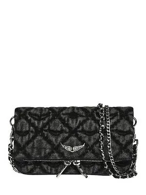 Zadig&Voltaire Rock Nano Monogram Denim Clutch - Road