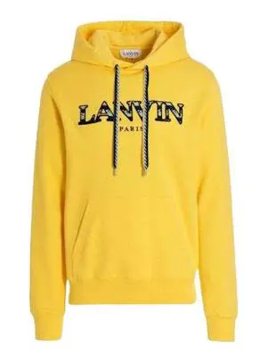 LANVIN Logo Embroidered Hoodie - Yellow/black