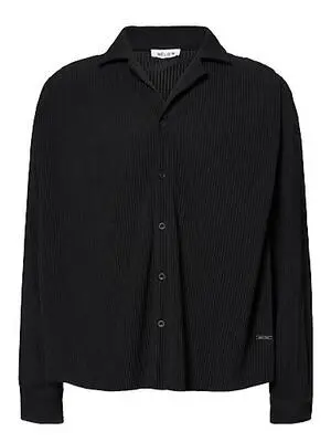 BELIER Pleated Long-sleeve Woven Shirt - Black