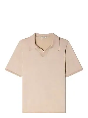 Sandro Short-sleeved Knitted Polo Shirt - Beige